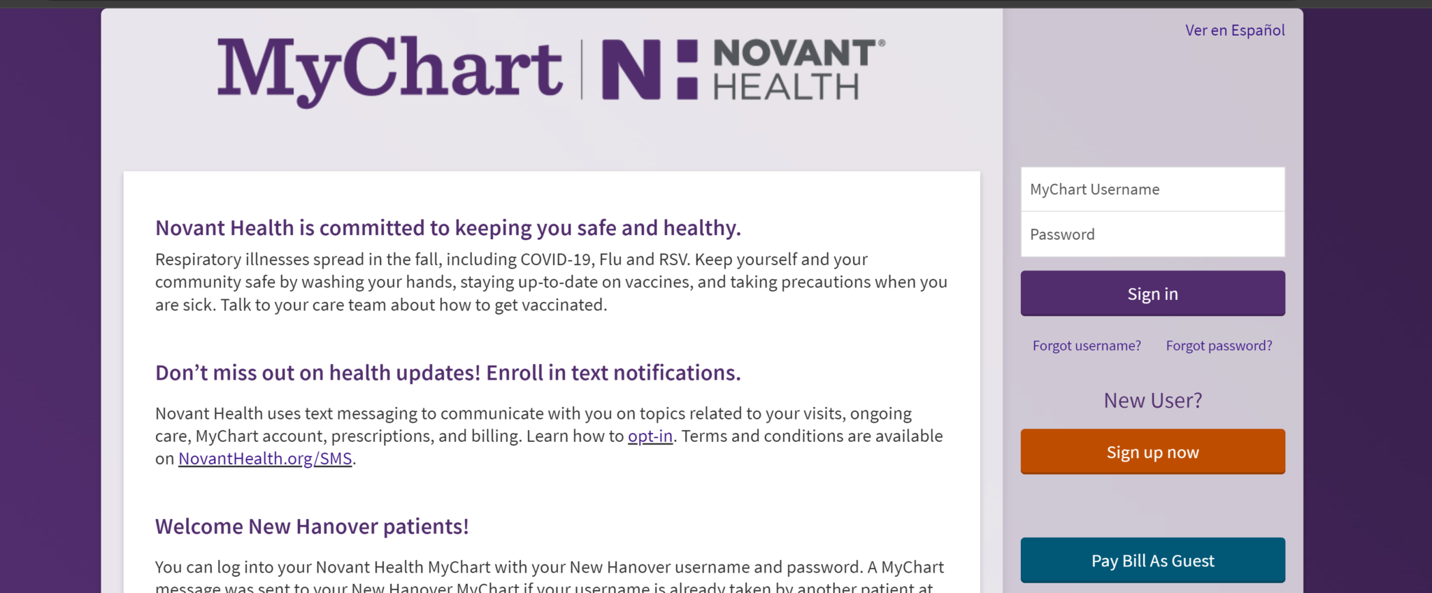 Login - Novant MyChart